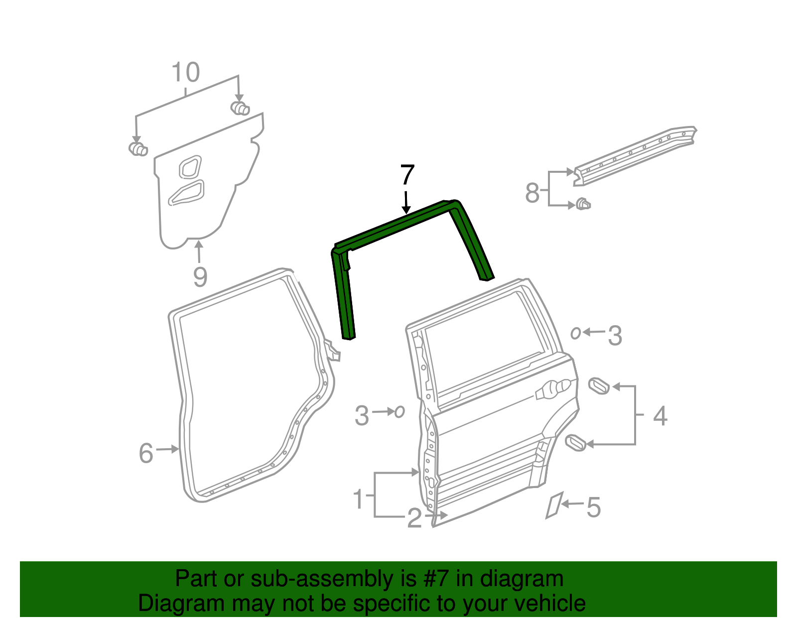 72825-S9V-A01 - Upper Weather-Strip 2003-2008 Honda Pilot | Honda Parts ...