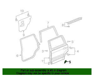 75890-S9V-A00 - Tape, R Rear Door Protection - 2003-2008 Honda Pilot ...