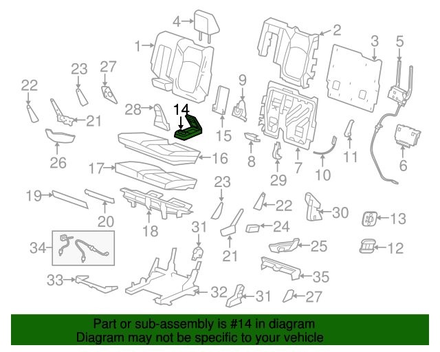 2008-2012 GM Light Cashmere Rear Seat Armrest 25910797 | GMPartsDirect.com
