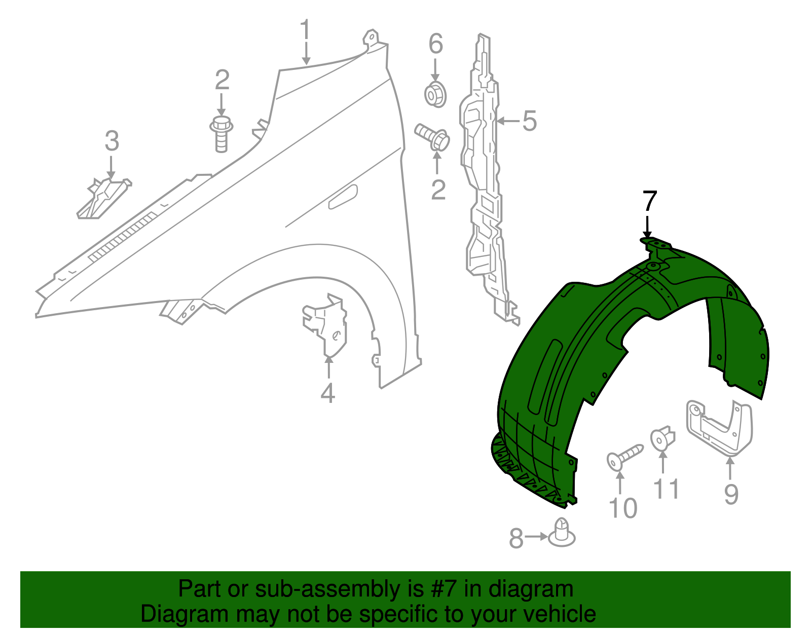2019-2020 Hyundai Elantra Fender Liner 86812-F2800 | OEM Parts Online