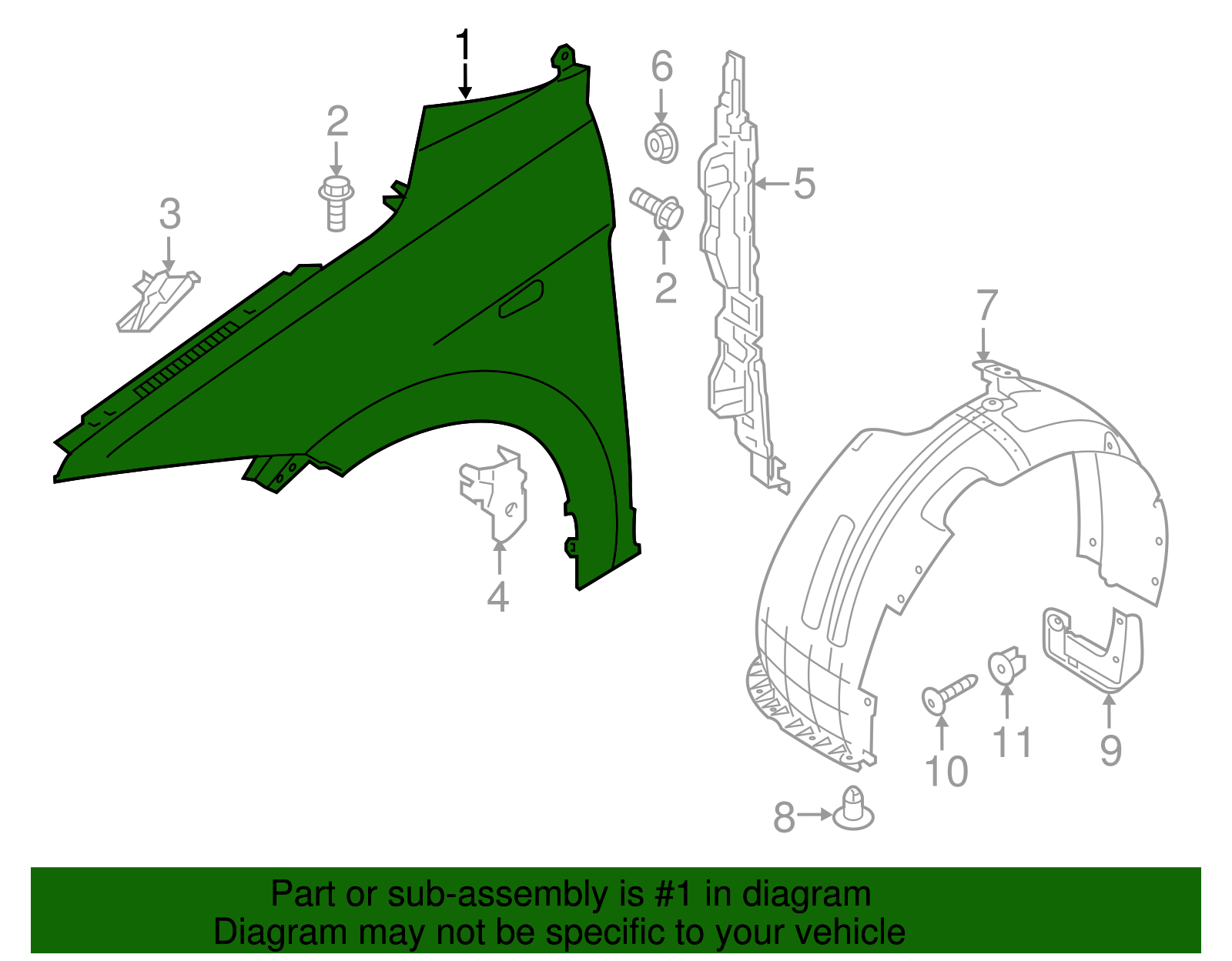 2019-2020 Hyundai Elantra Fender 66310-F2500 | OEM Parts Online