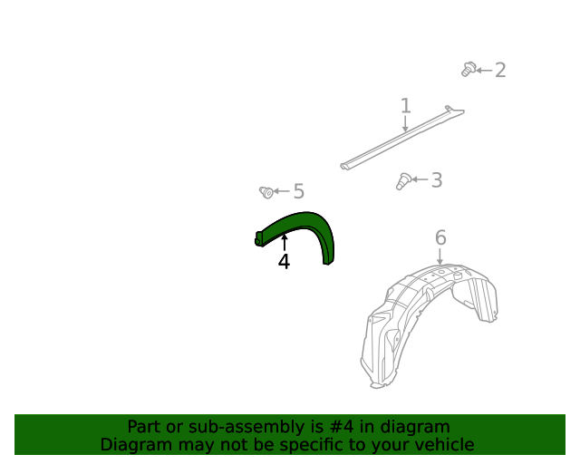 2021-2024 Nissan Rogue Rear Wheel Opening Molding (rh) (rear Position ...