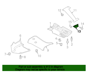 8K0-802-684-C - Floor Pan Splash Shield Bracket 2009-2016 Audi | Audi ...