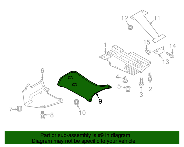 2009-2016 Audi Floor Pan Splash Shield 8K0-825-219 | OEM Parts Online