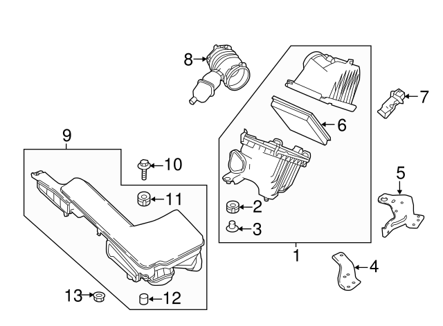 16500-6KA0A - Air Filter and Housing Assembly 2017-2020 Nissan ...