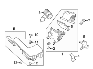 2017-2020 Nissan Pathfinder Air Inlet Duct 16554-6KA0A | TascaParts.com