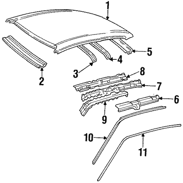 1998-2002 Chevrolet Prizm Rail Reinforced 94857620 | GMPartsDirect.com