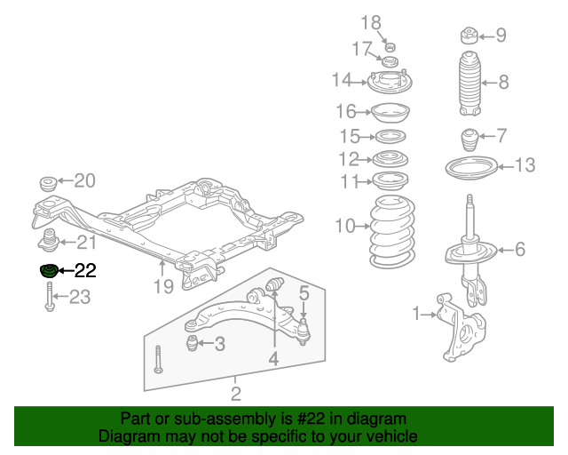 1993-2016 GM Drivetrain and Front Suspension Frame Upper Insulator ...