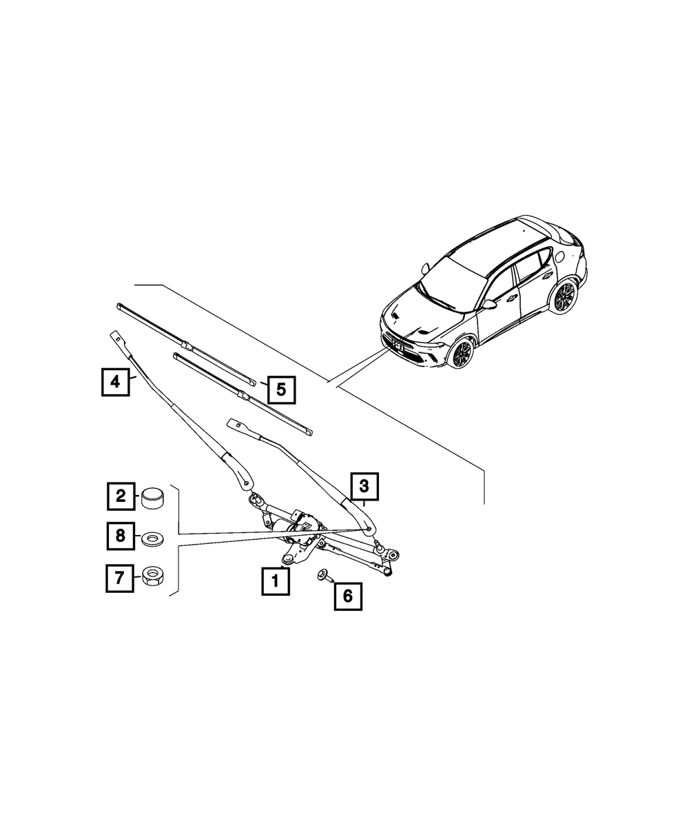 68607027AA - Front Wiper Arm 2023-2025 Dodge Hornet | Big 3 Auto Parts