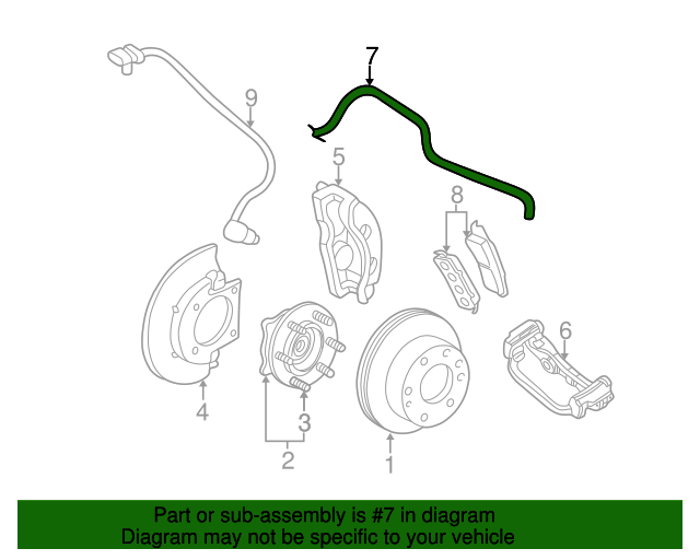 Front Passenger Side Hydraulic Brake Hose Assembly 19435352 GM ...