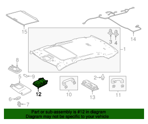 2018 Toyota Camry Overhead Console 63605-06020-B0 | Toyota Parts Center