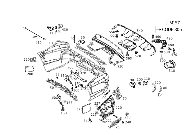 166-885-69-25 - Trim, Bumper 2013-2019 Mercedes-Benz | Mercedes-Benz ...