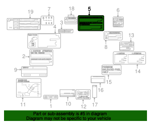 87529-0E010 - Info Label 1999-2015 Lexus | Longo Lexus Parts
