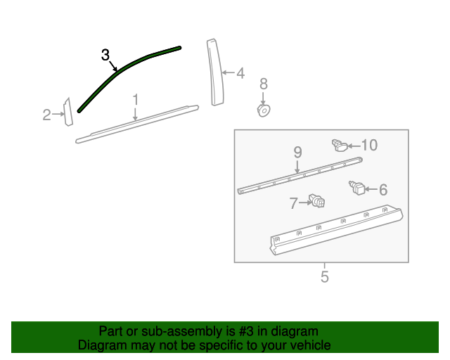 2016-2022 Lexus Window Molding 75754-0E040 | OEM Parts Online