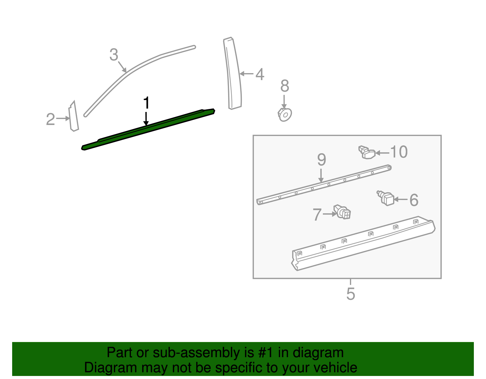 75720-0E090 - Belt Molding - 2016-2021 Lexus | My L Parts