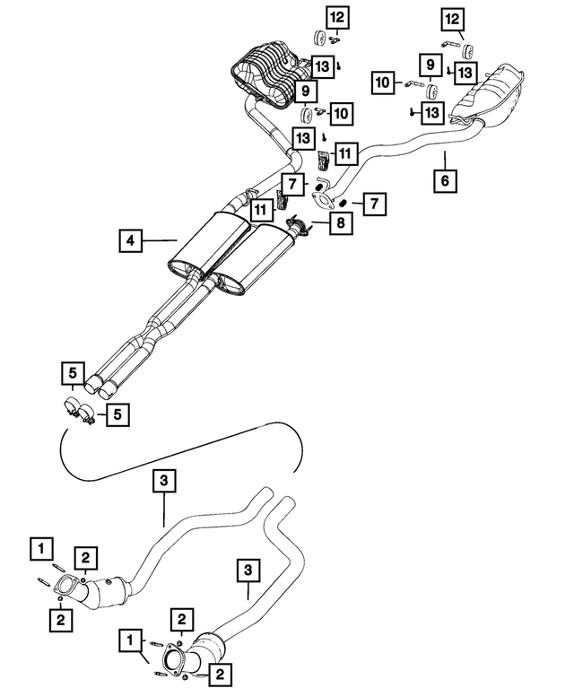 2020-2023 Mopar Front Pipe And Converter, Left 68431979AB | My Mopar Parts