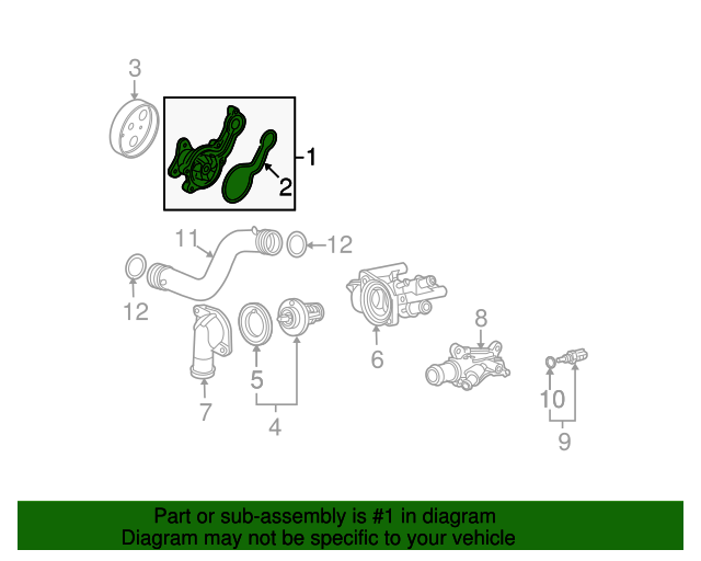 19200-RB0-003 - Water Pump Assembly 2009-2013 Honda Fit | Honda Parts ...
