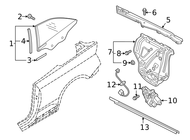 2018-2020 Audi Glass Weather-Strip 8W7-853-763-A-3Q7 | Audi USA Parts
