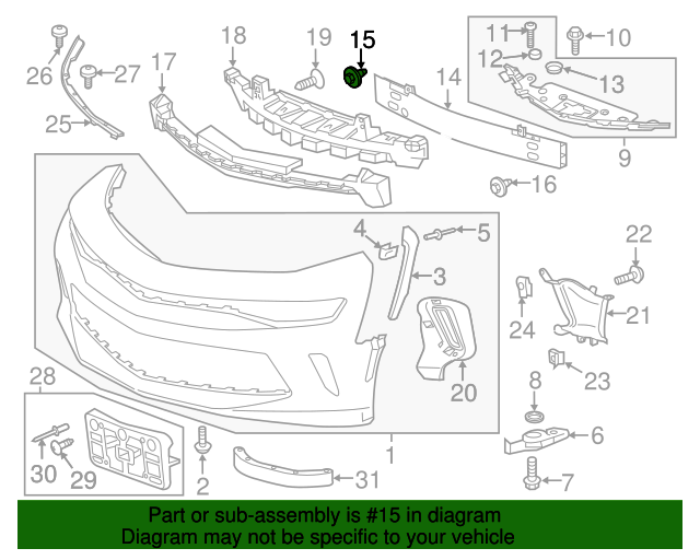 2018 Chevrolet Camaro Radiator Support Bolt 11547776 | Chevy Parts Pro