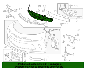 84726053 - Front Bumper Fascia Energy Absorber 2016-2024 Chevrolet ...