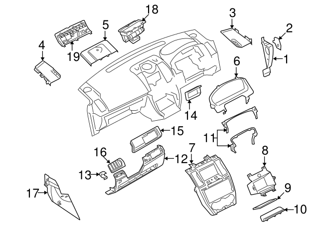 Genuine OEM Switch Bezel Part# LR022115 Fits 2011-2015 Land Rover LR2 ...