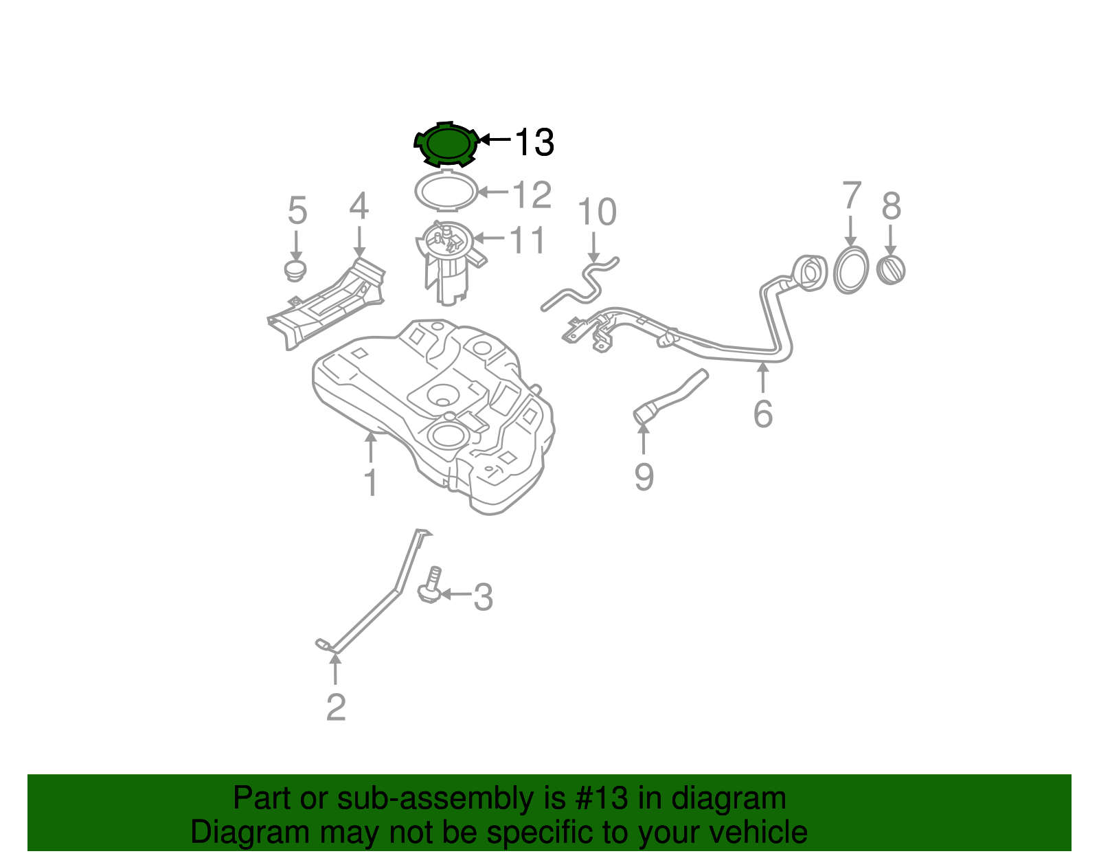 2004-2015 Nissan Fuel Pump Assembly Lock Plate 17343-7Y000 | TascaParts.com