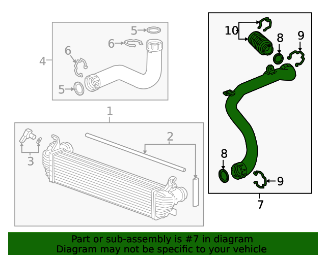 2021-2023 Buick Envision Charge Air Cooler Inlet Air Tube 85564254 ...
