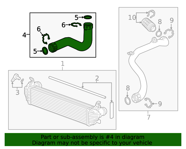 2021-2023 Buick Envision Charge Air Cooler Outlet Air Hose 84639791 GM ...