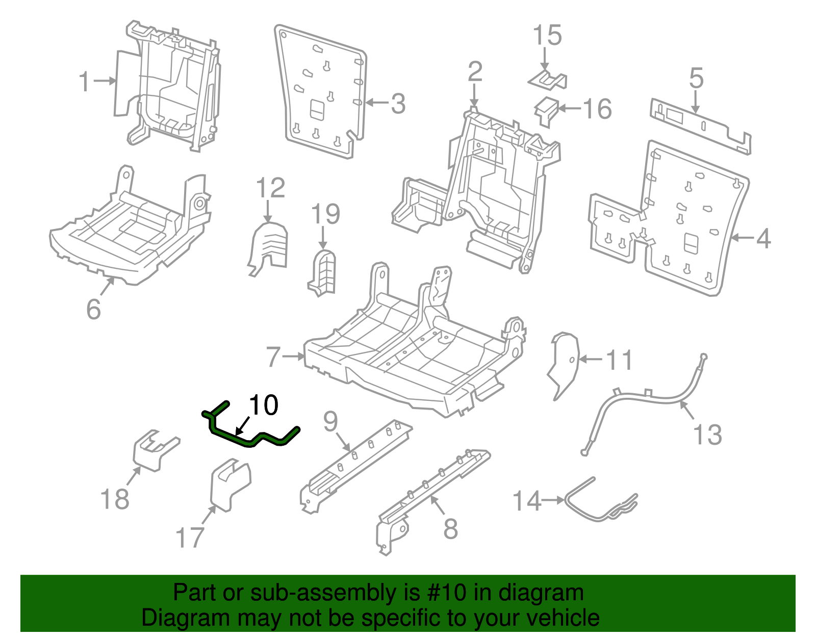 2017-2018 Nissan Rogue Adjust Lever 88419-5HK1A | Bill Kay Nissan Parts