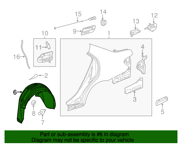 212-690-57-30 - Wheelhouse Liner 2014-2016 Mercedes-Benz | Mercedes ...