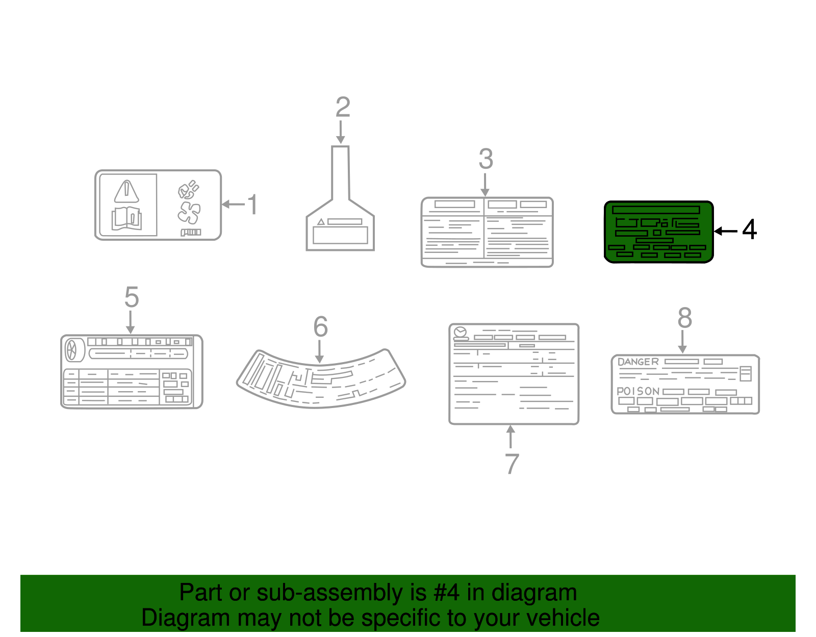 Mazda Parts For 2006-2025 Mazda Label FE02-69-D61 | MazdaParts.US Store