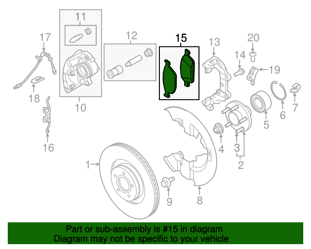 2013-2019 Ford Brake Pads Front CV6Z-2001-N | TascaParts.com
