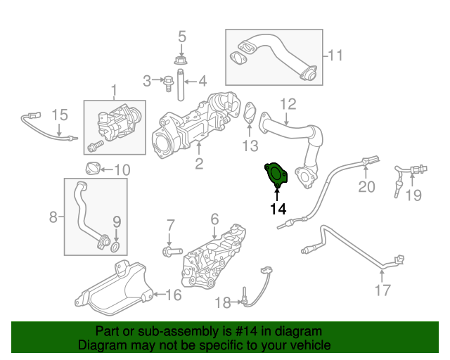 2014-2020 Mopar Egr Tube Gasket 68211317AA | TascaParts.com