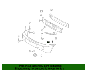 52197-52010 - Bumper Cover Bracket (Left, Right, Front, Rear) - 2000 ...