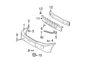 52197-52010 - Bumper Cover Bracket (Left, Right, Front, Rear) - 2000 ...