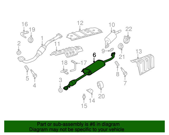 17420-0V050 - Muffler & Pipe - 2011-2013 Toyota Highlander | OEM ...