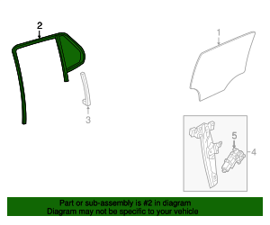 84924810 - Rear Driver Side Door Window Weatherstrip 2019-2024 ...