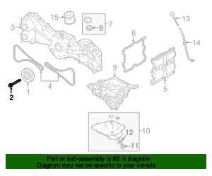 2011-2020 Subaru Crankshaft Pulley Bolt 12369AA091 | QuirkParts