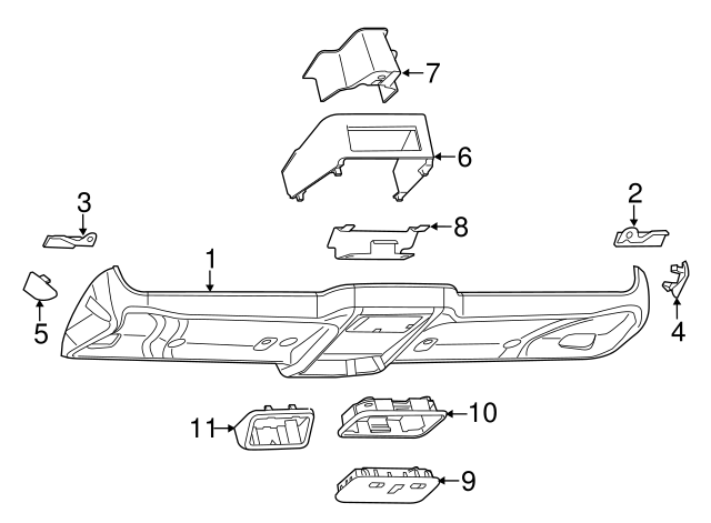 2014-2021 Ram Overhead Console Bracket - Driver's Side (LH) 68134319AA ...