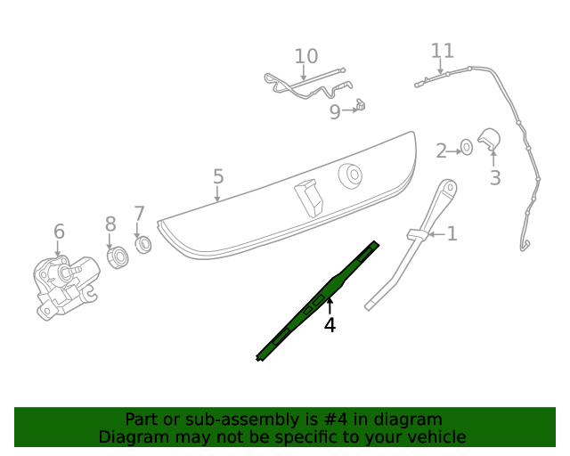 84215609 - Rear Window Wiper Blade 2016-2024 GM | AutoNationParts.com