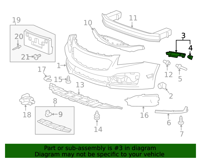 2011-2016 Chevrolet Front Driver Side Bumper Fascia Guide 95328893 GM ...