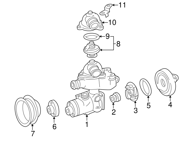 1985-2004 Mercedes-Benz Engine Coolant Thermostat Gasket 015-997-23-48 ...