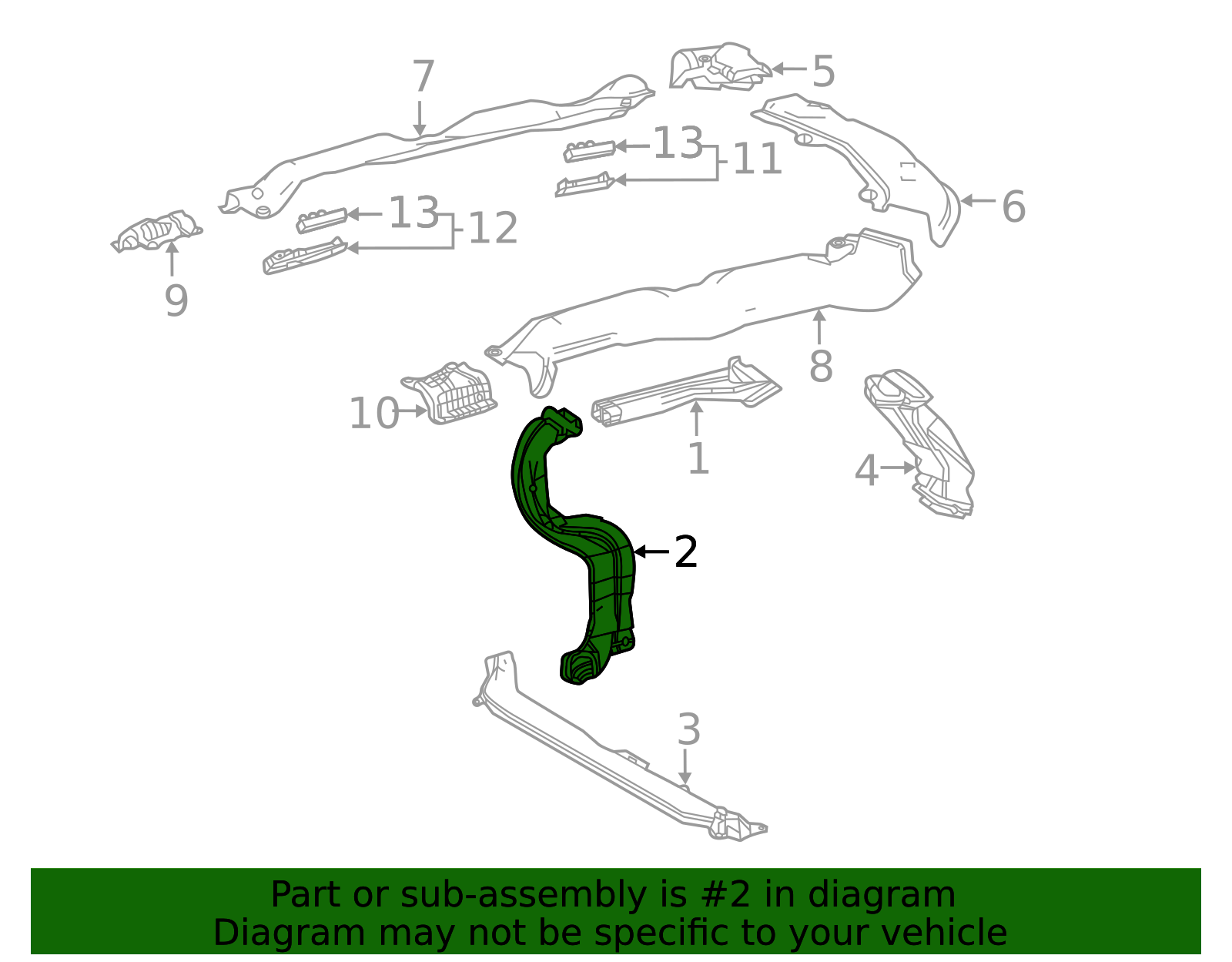 Genuine Toyota Side Duct part# 87211-08070 for 2021-2024 Toyota Sienna ...