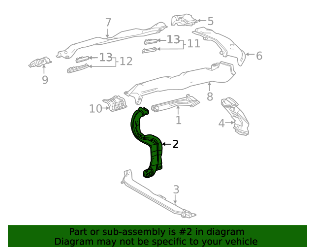 2021-2024 Toyota Sienna Side Duct 87211-08070 | Toyota Parts Center