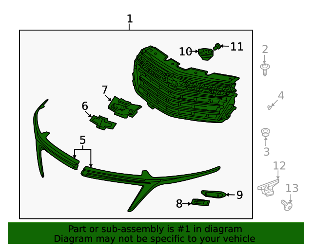 85573308 - Grille 2022-2024 Chevrolet Equinox | Gateway Buick GMC Parts