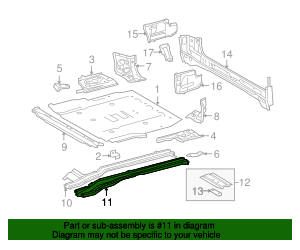 57603-60261 - Floor Side Rail 2010-2023 Lexus GX460 | AutoNation Parts