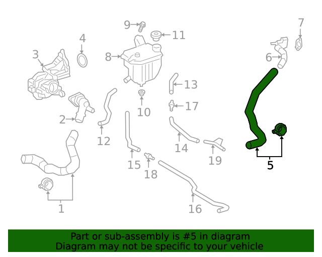 2023 Toyota Corolla Radiator Coolant Hose 16570-24070 | Toyota Parts Center