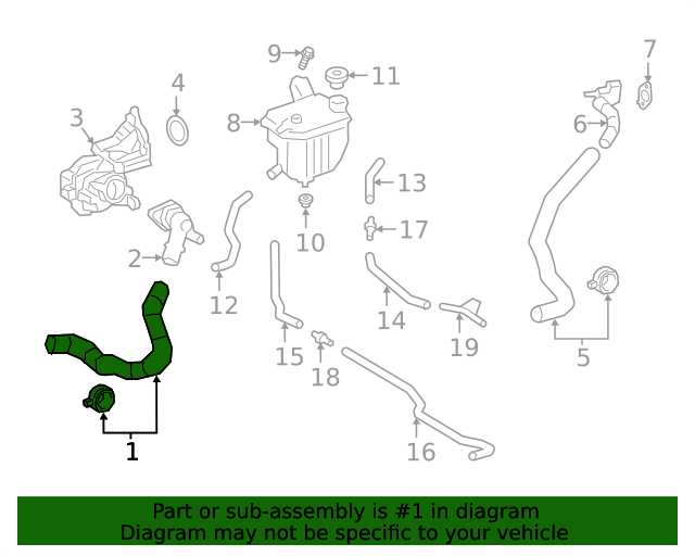 2020-2023 Toyota Radiator Coolant Hose 16572-F2010 | Toyota Parts Center