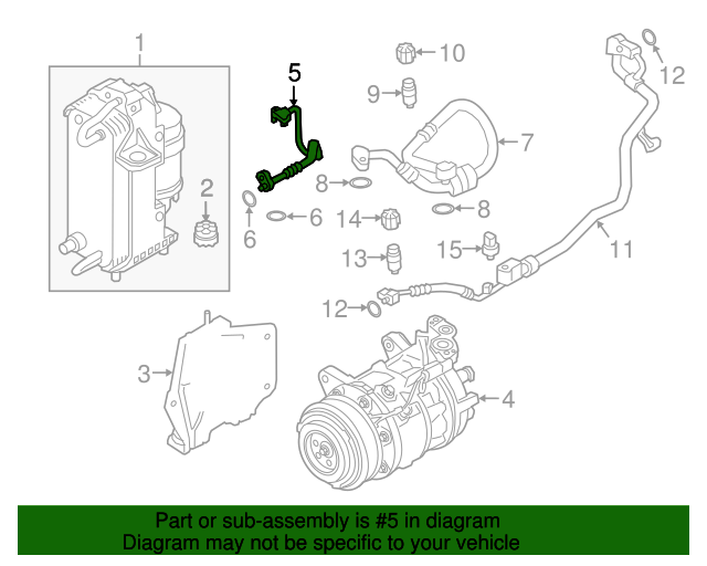 64539309005 - 2016-2020 BMW Pressure Hose (64-53-9-309-005) | BMW of ...