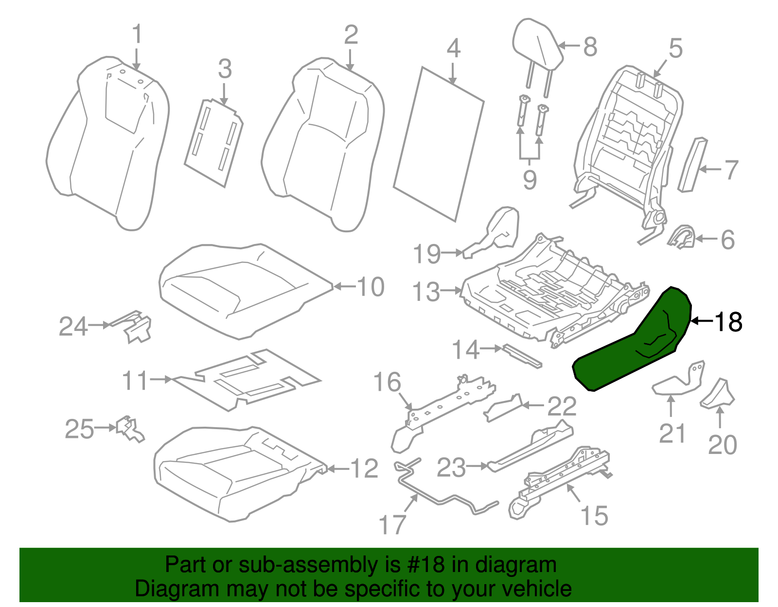 2018-2024 Subaru Outer Finish Panel 64115FL290VH | Subaru Parts Store